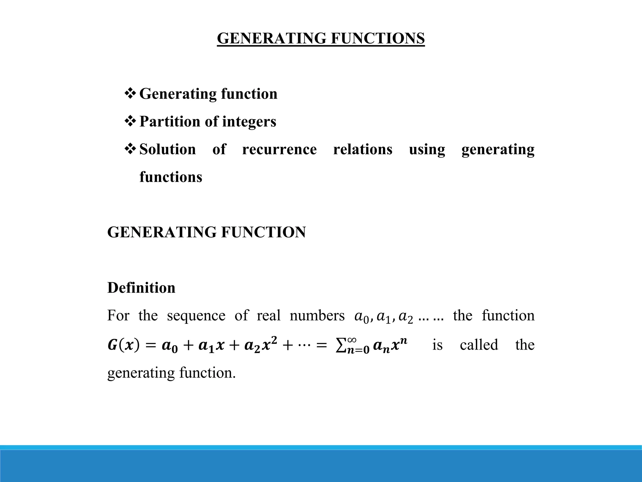Generating function | PPTX