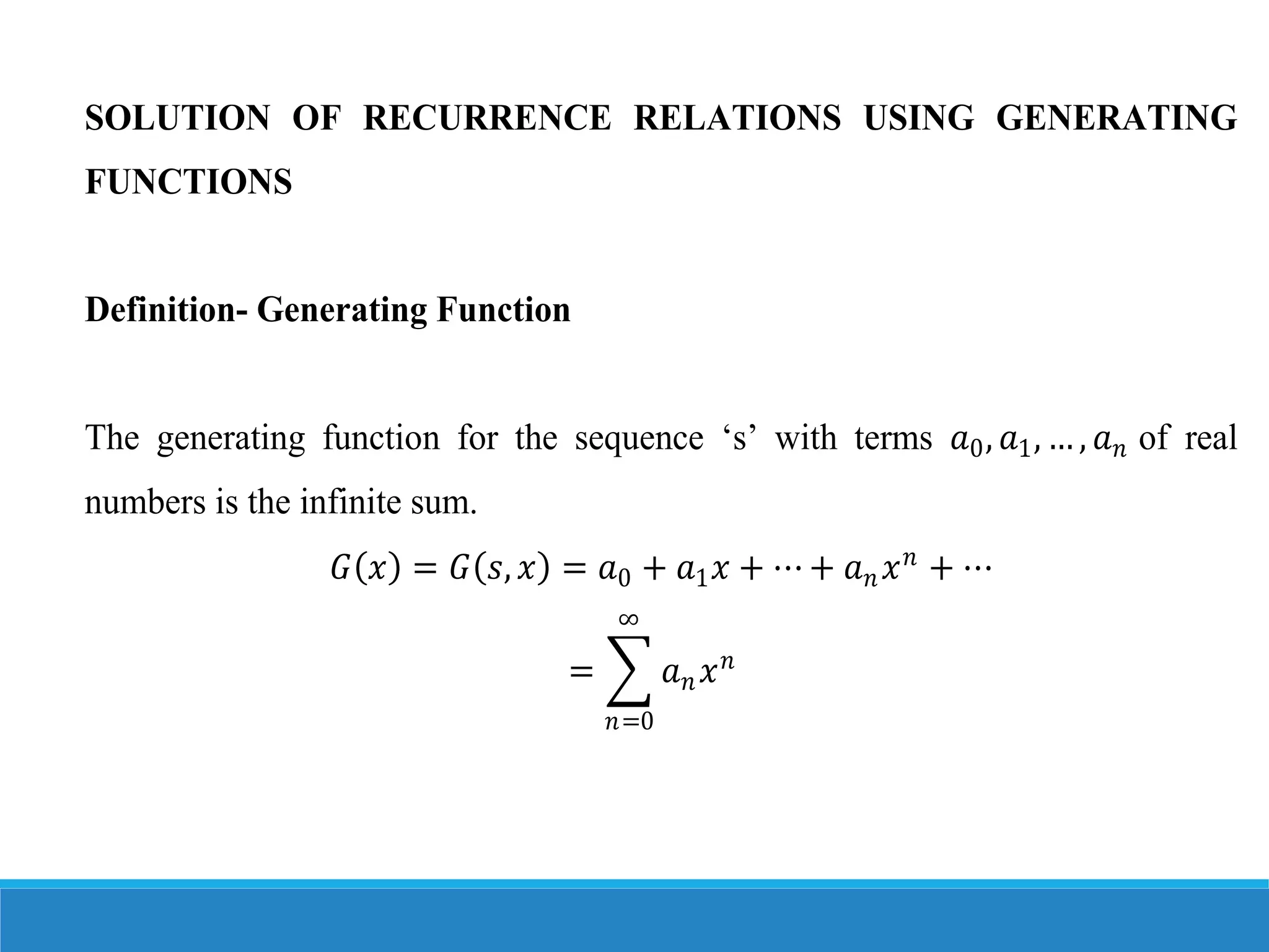 Generating function | PPTX
