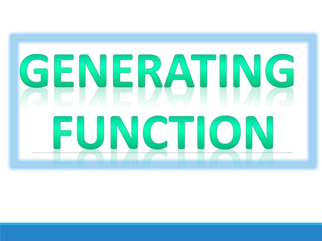 Generating Function Pptx Programming Languages Computing