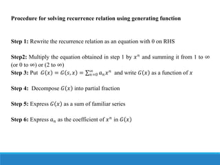 Generating function | PPTX