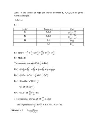 Exponential Generating function | DOCX