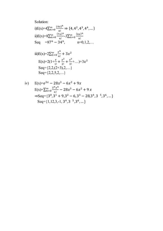 Exponential Generating function | PDF
