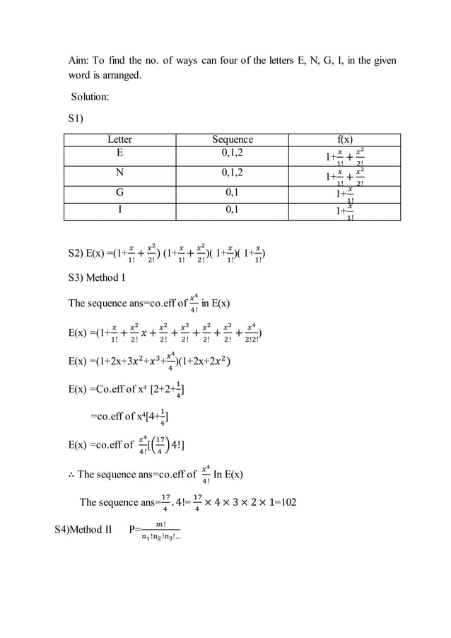Exponential Generating Function