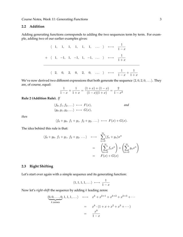 Generating functions (albert r. meyer) | PDF