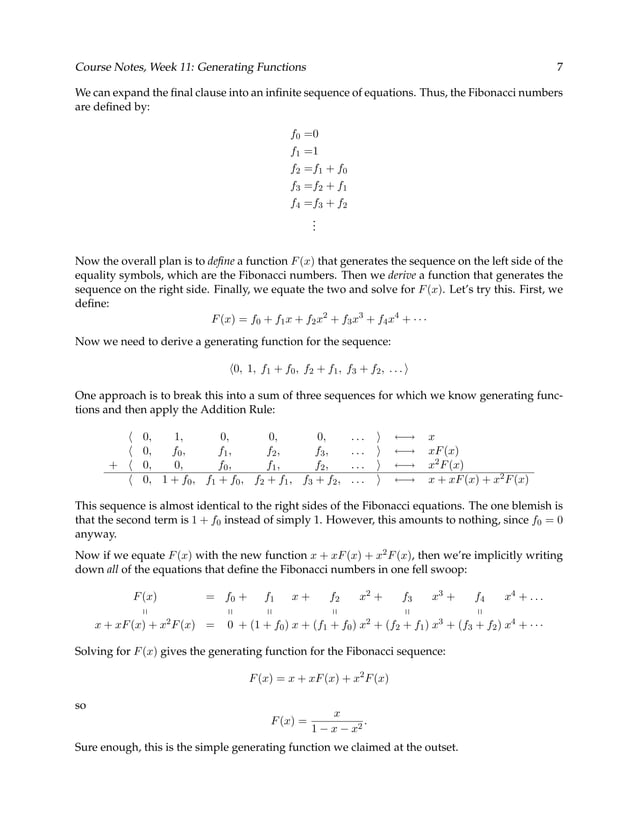 Generating functions (albert r. meyer) | PDF