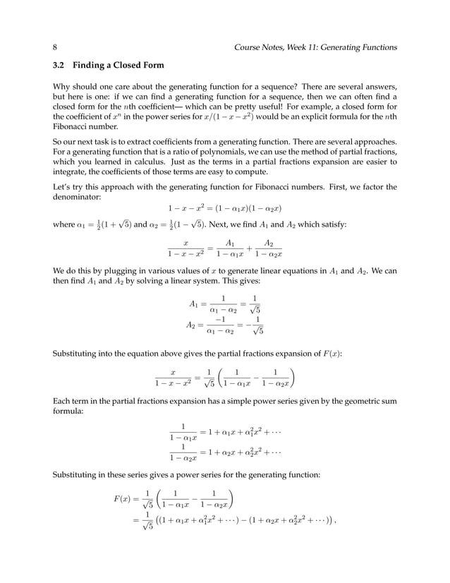 Generating Functions Albert R Meyer Pdf