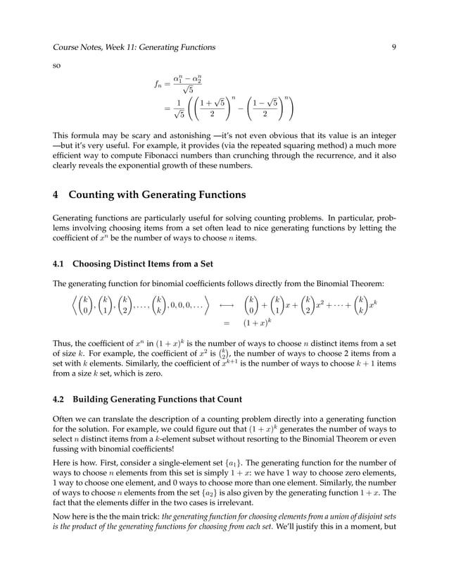 Generating Functions Albert R Meyer Pdf 
