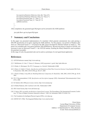 Generating JADE agents from SDL specifications | PDF