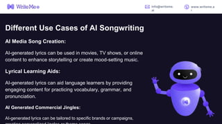 GENERATING LYRICS WITH AI – TYPES, PROMPTS AND USE CASES.pptx