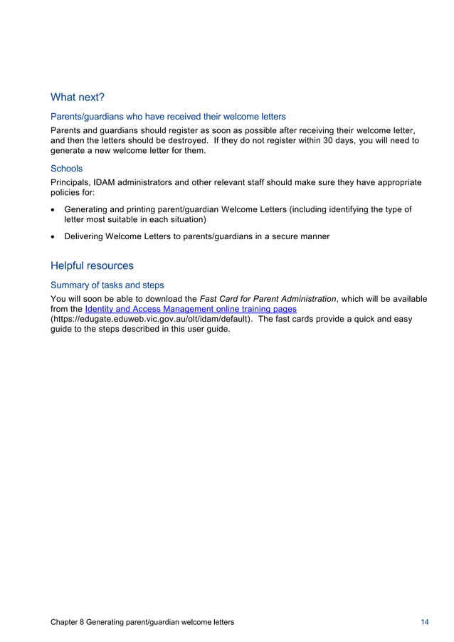 Generating parent guardian welcome letters | PDF