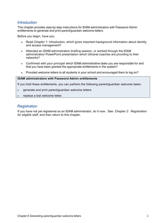 Generating parent guardian welcome letters | PDF
