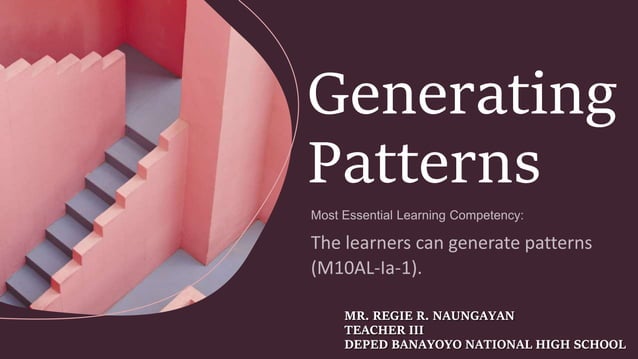 Generating Patterns.pptx | Homework and Study | Education