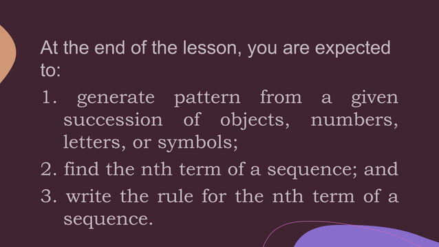 Generating Patterns.pptx | Homework and Study | Education