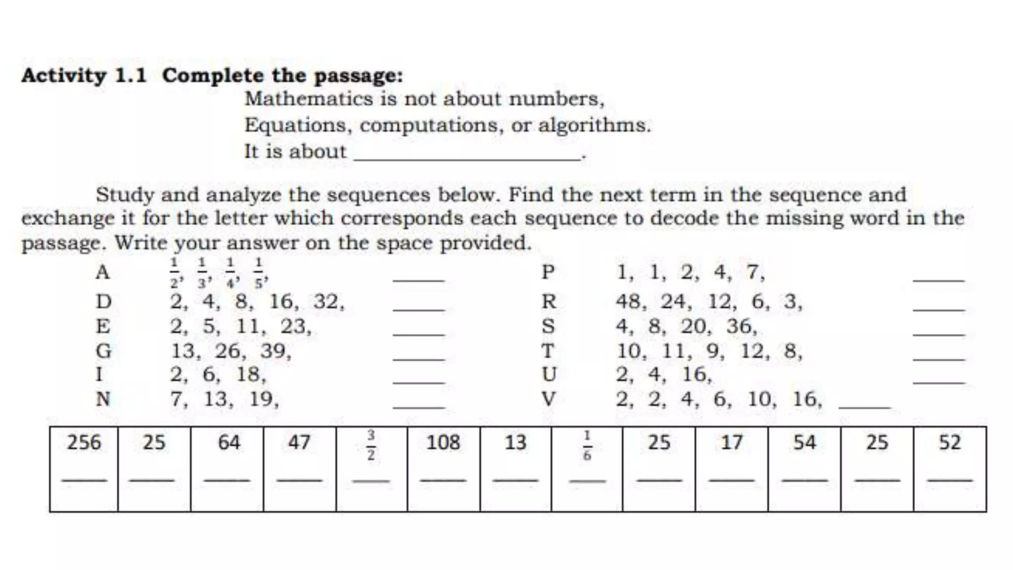 Generating Patterns And Arithmetic Sequencepptx