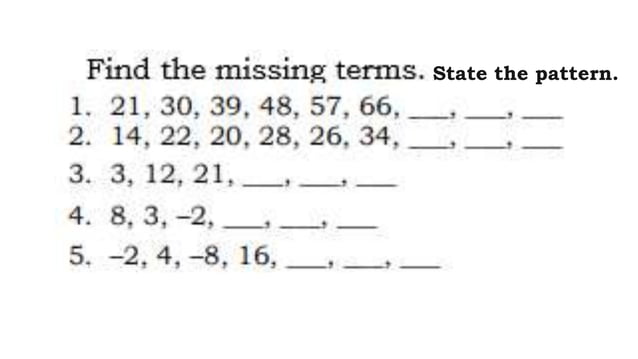 Generating Patterns And Arithmetic Sequencepptx