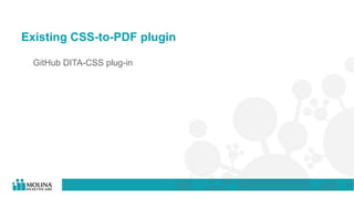 Generating print output from DITA using CSS | PPT