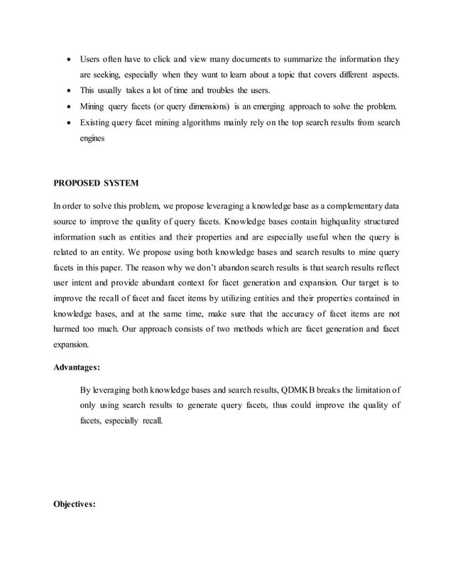 GENERATING QUERY FACETS USING KNOWLEDGE BASES | PDF