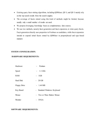 GENERATING QUERY FACETS USING KNOWLEDGE BASES | DOCX