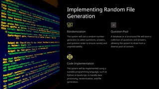 PowerPoint on Generating Random Quiz Files | PPT