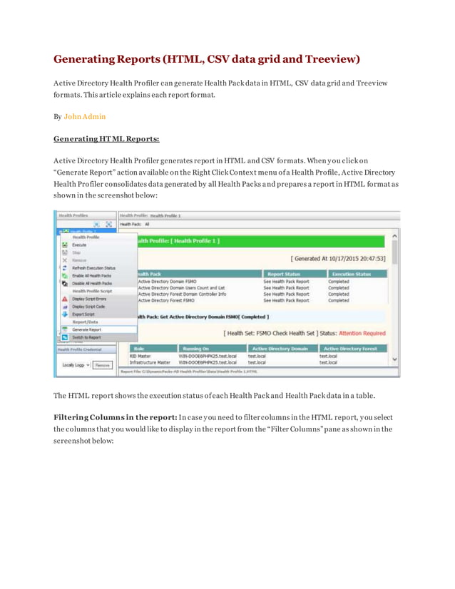 Generating reports | PDF