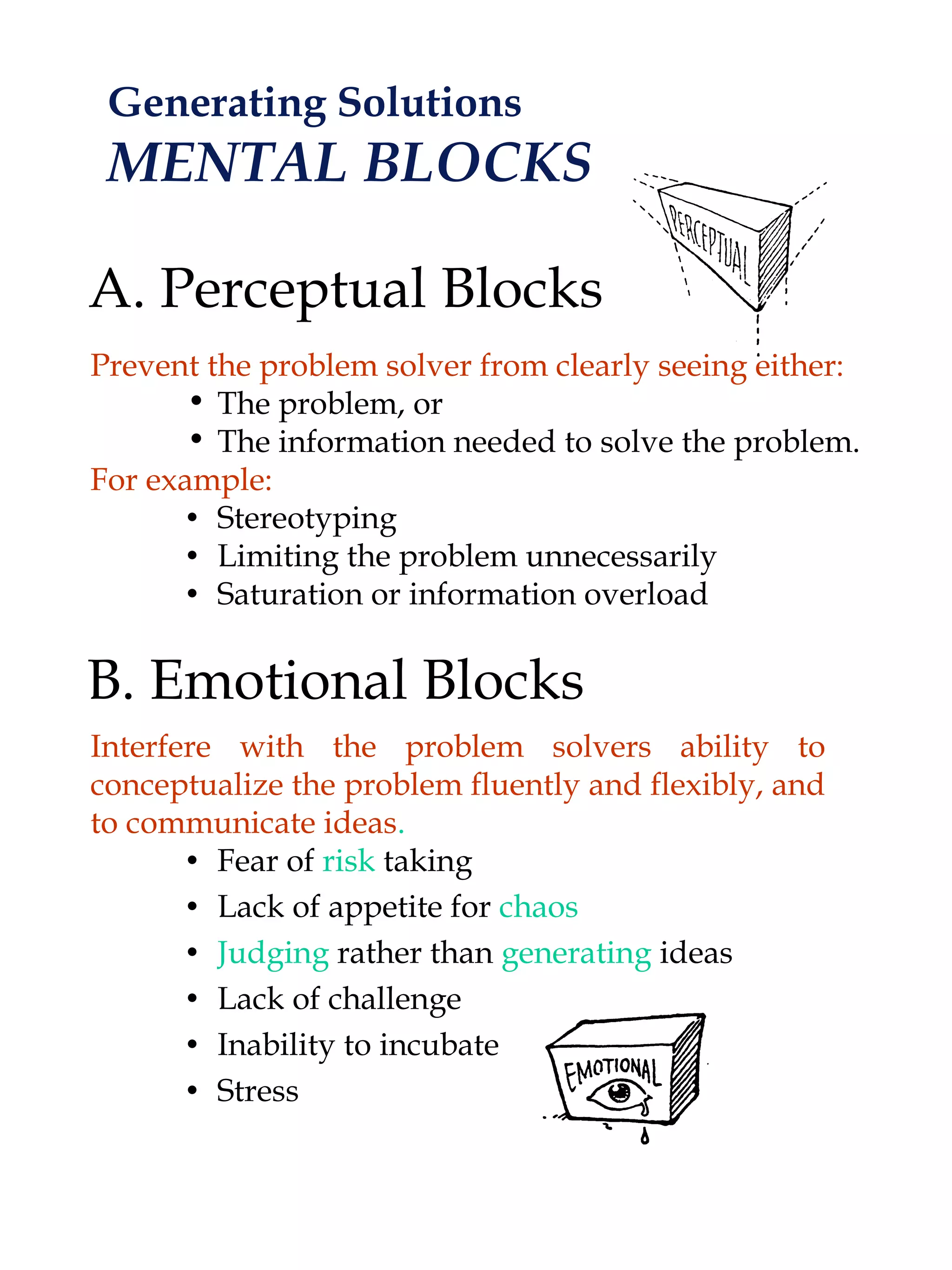 Generating solutions and brainstorming | PPT