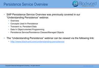 SAP Persistence - Creating Source Code Automatically | PPT