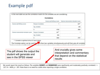 Generating SPSS training materials in StatJR | PPTX