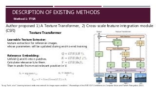 Generating super resolution images using transformers | PPTX