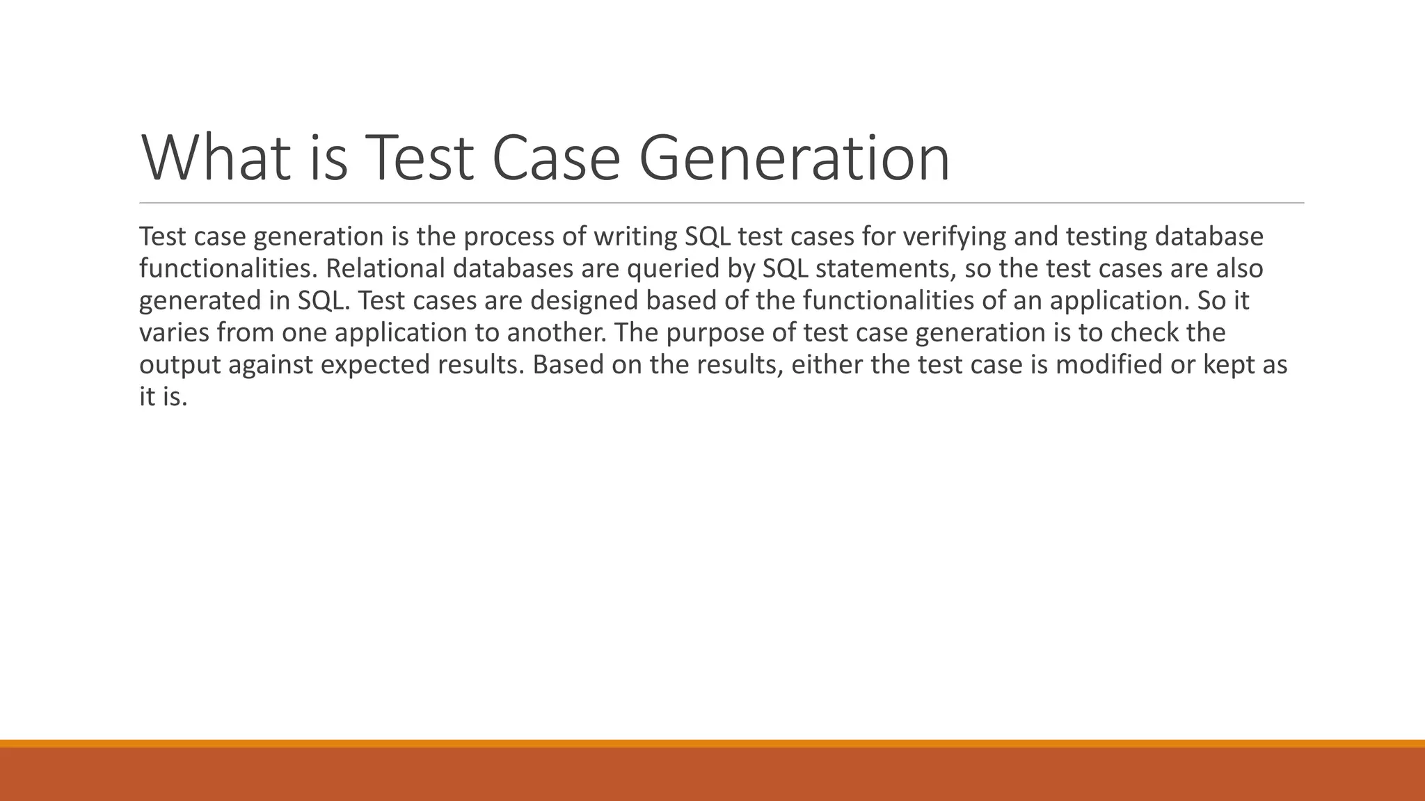 Generating Test Cases Pptx Databases Computer Software And