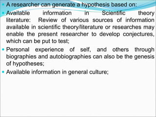 Generating the research hypothesis | PPT