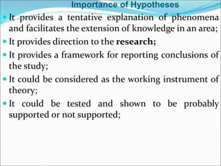 Generating the research hypothesis | PPT