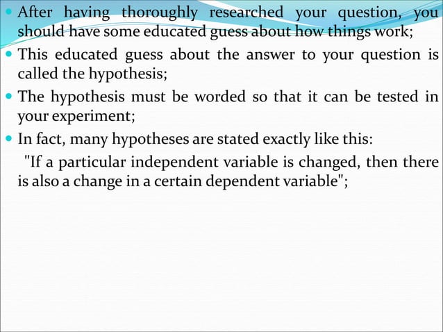 Generating the research hypothesis | PPT