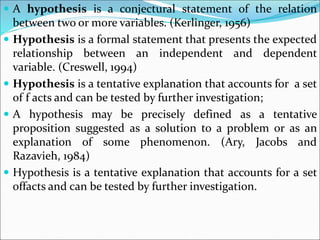 Generating the research hypothesis | PPT