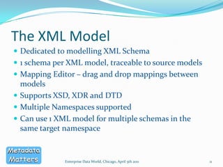Generating XML schemas from a Logical Data Model (EDW 2011) | PPSX