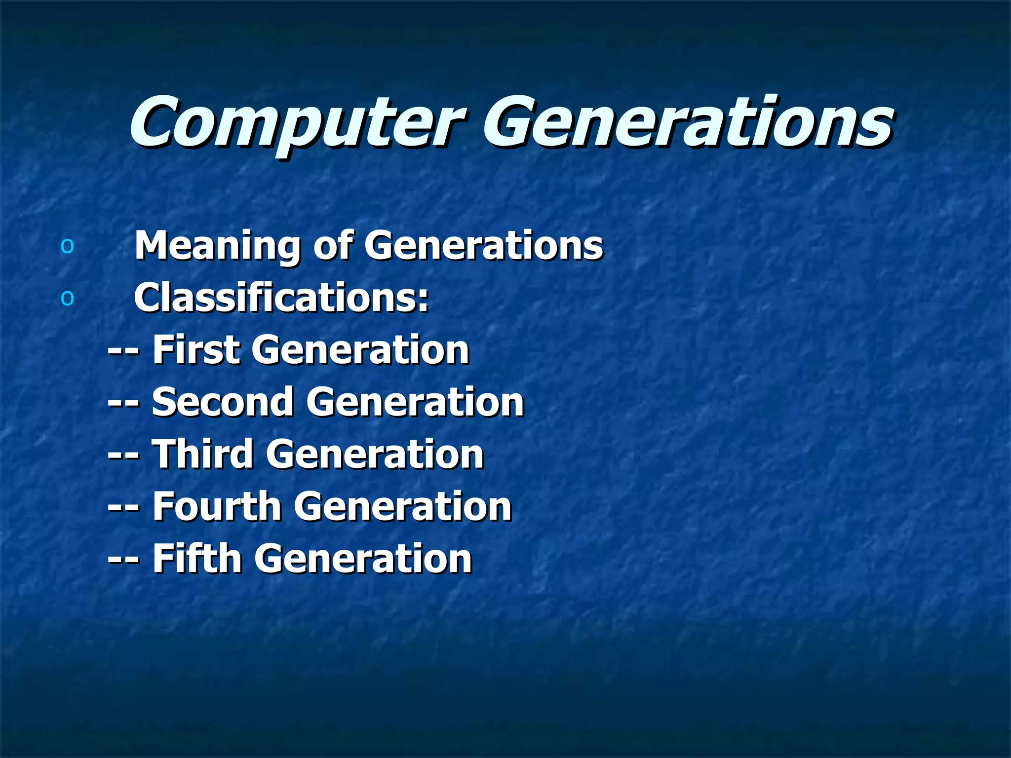 Generation of computers | PPT