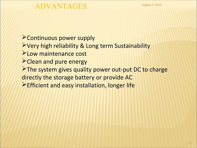 Integration Of Solar And Wind Power Generation System Ppt