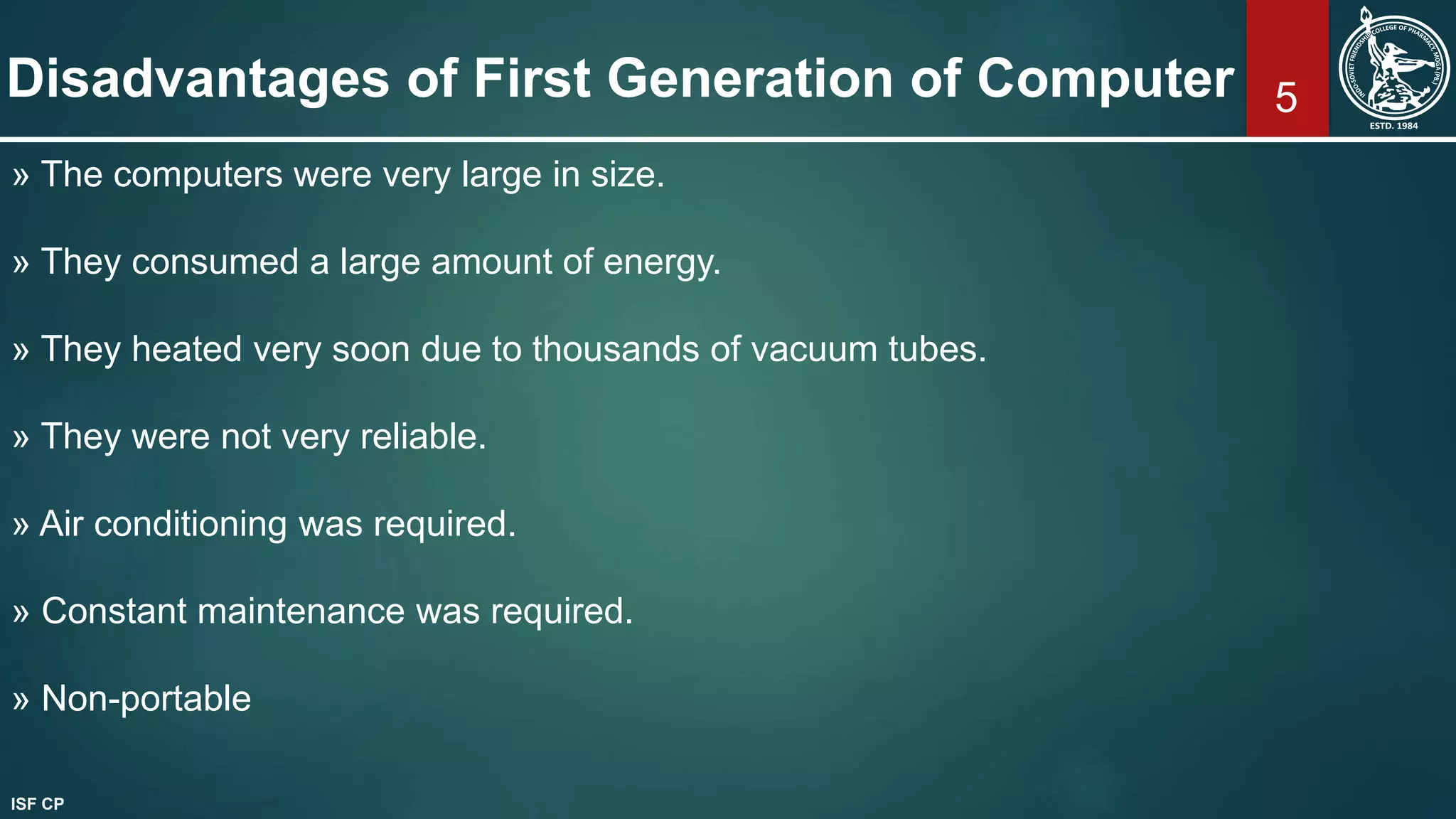 The Five Generations of Computers | PPT
