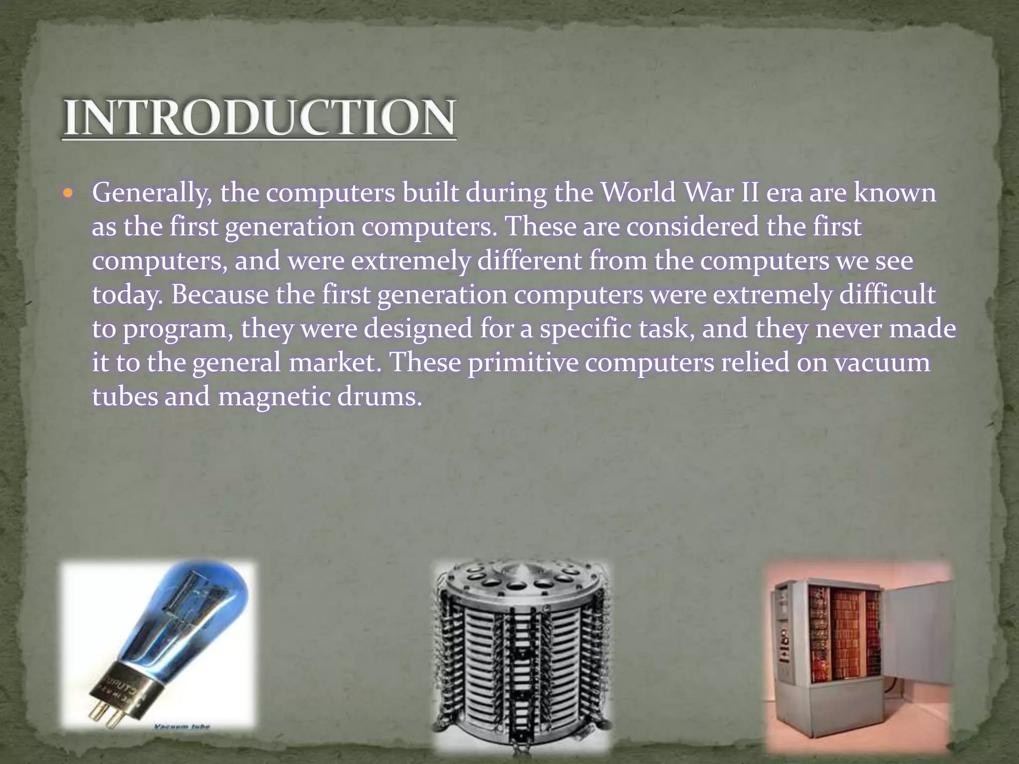 1st Generation Computers | PPTX