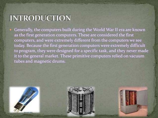 1st Generation Computers | PPTX | Home Appliances | Home & Garden