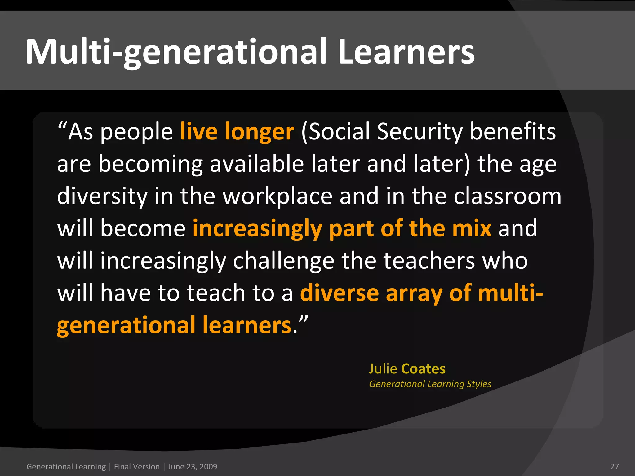 Generational Learning | PPT