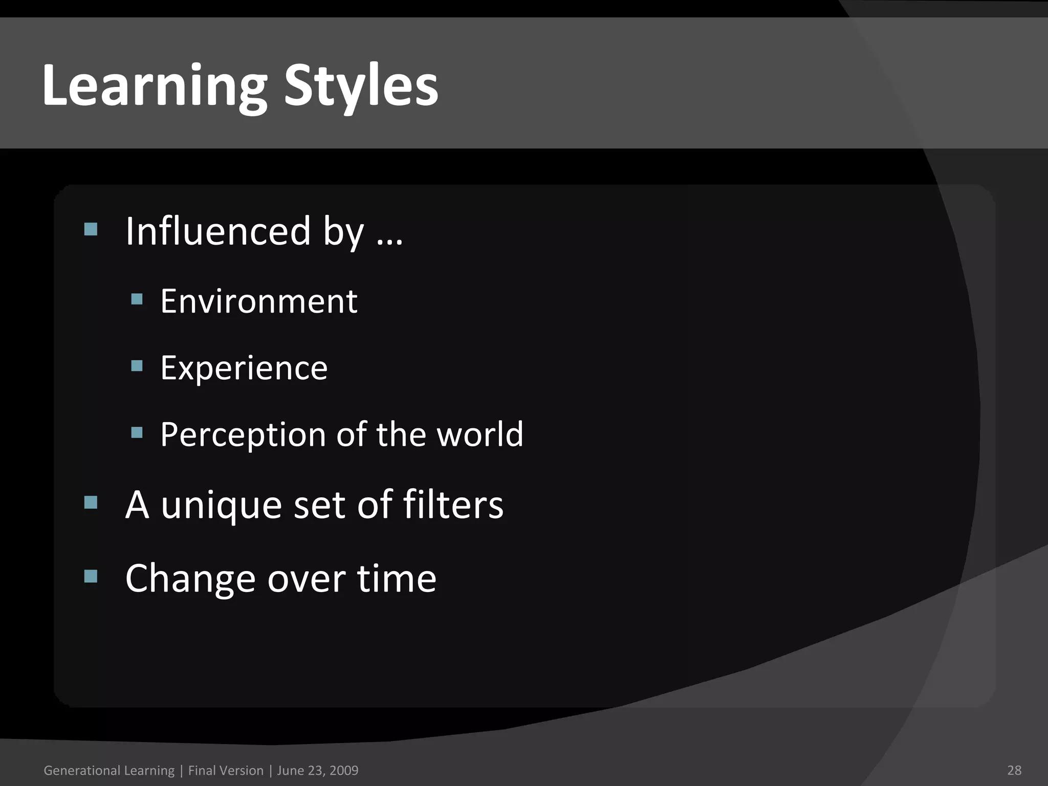Generational Learning | PPT