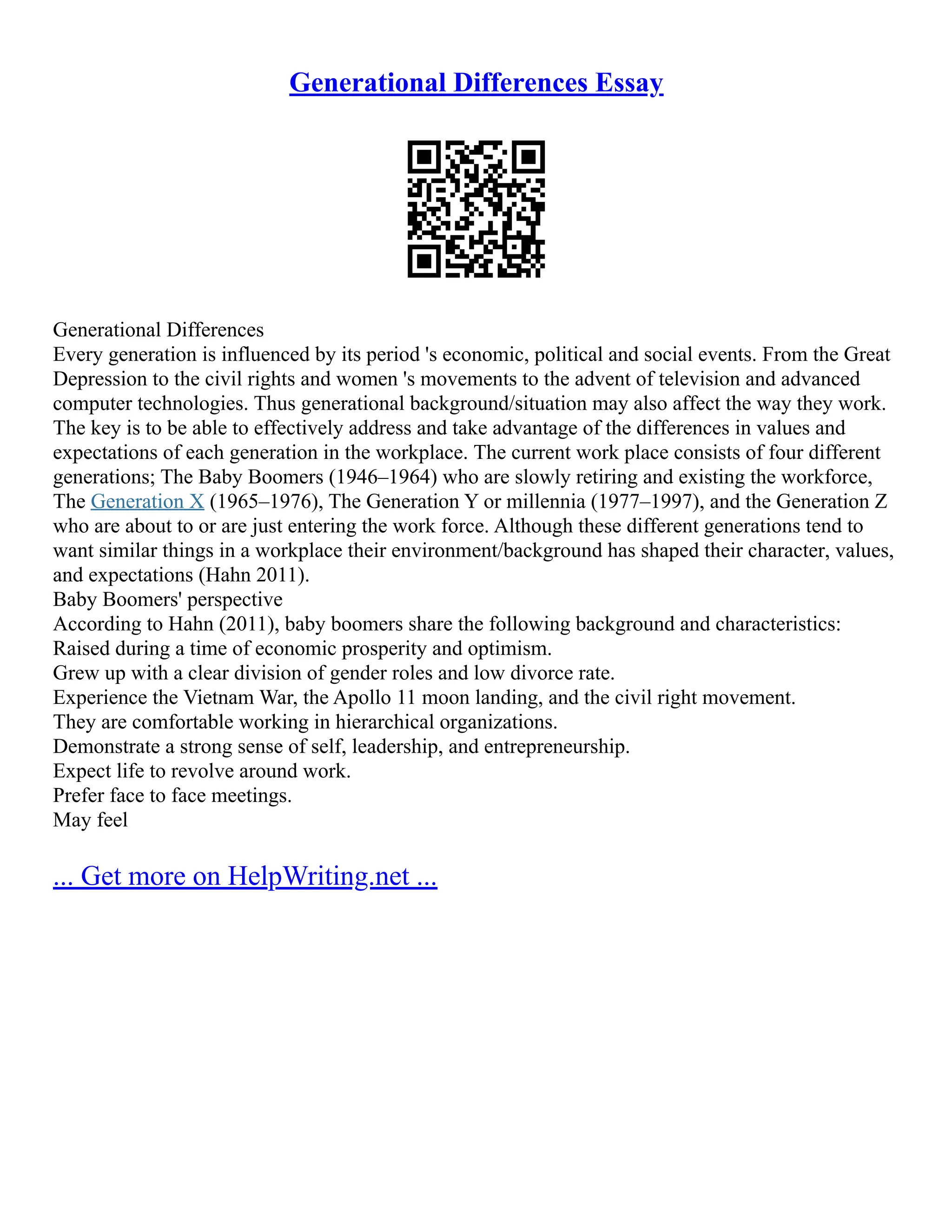 Generational Differences | PDF