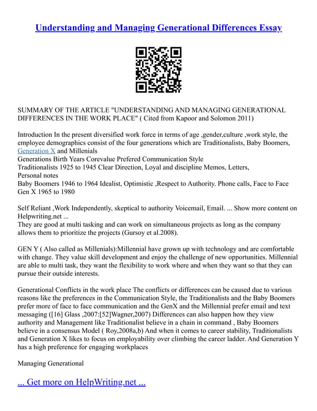 Generational Differences | PDF