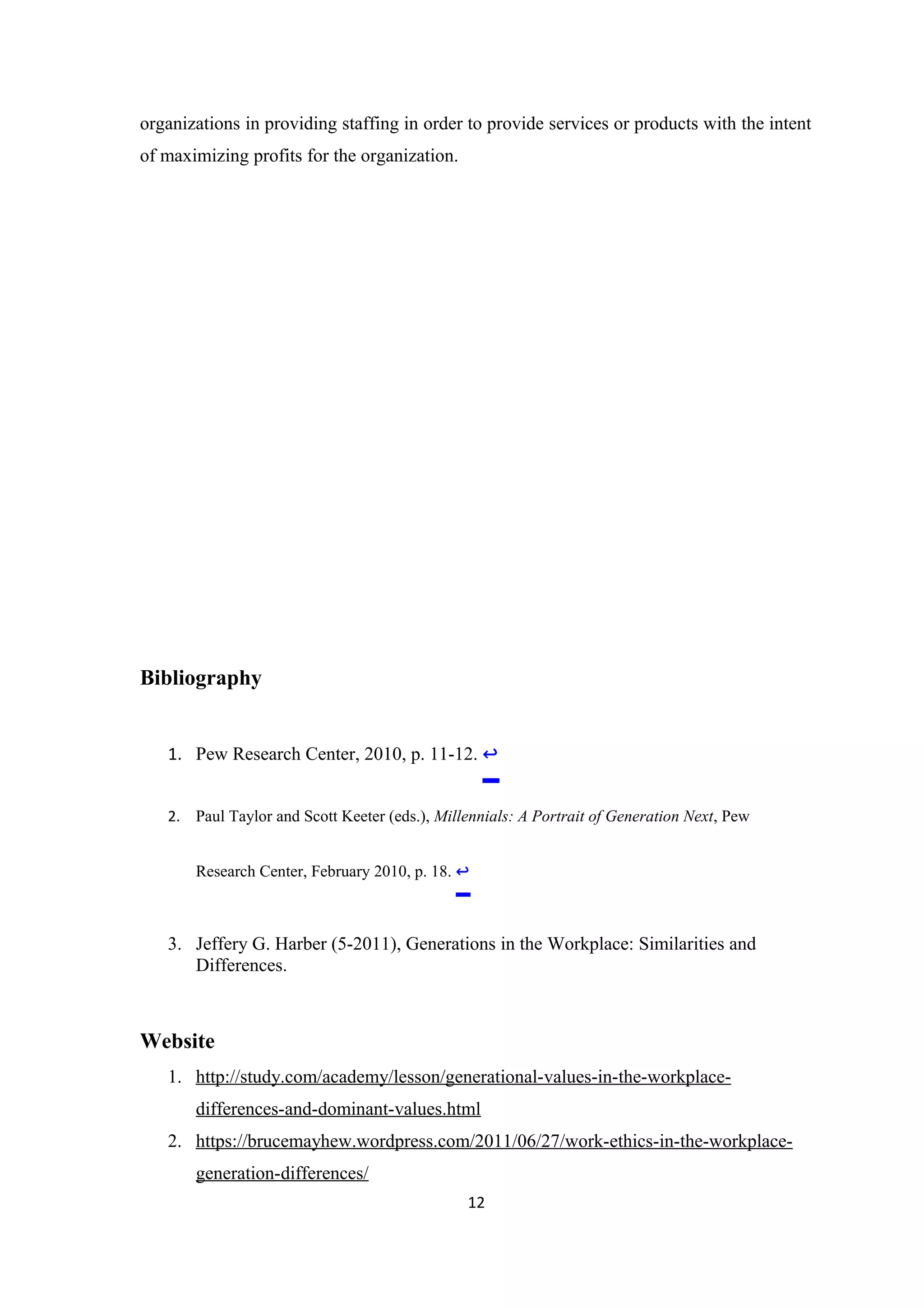 Generational values in organizationa behavior | DOC