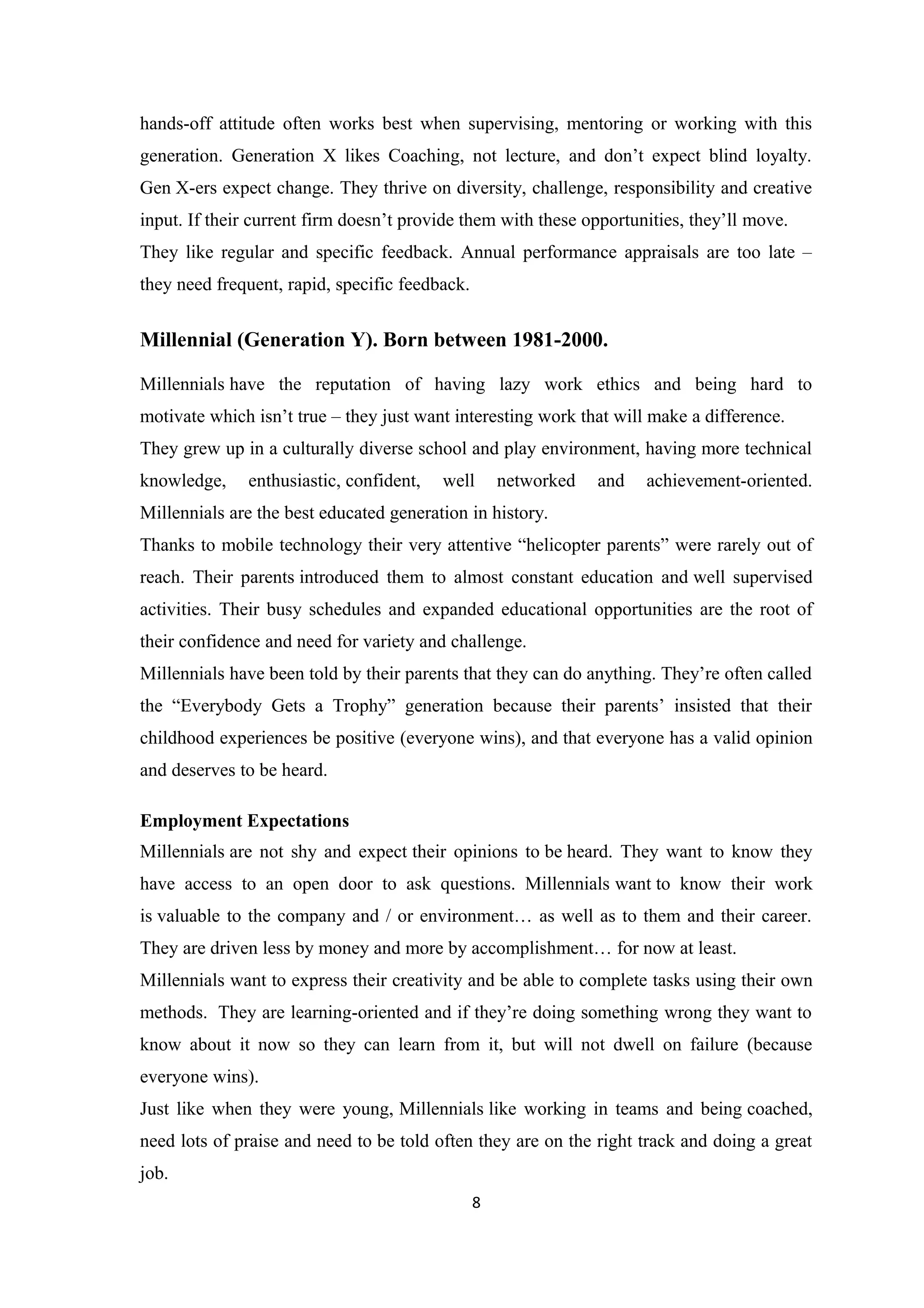 Generational values in organizationa behavior | DOC