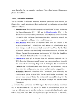 Generational values in organizationa behavior | DOC