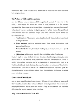 Generational values in organizationa behavior | DOC