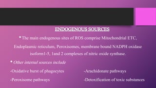 Generation and removal of reactive oxygen species | PPTX