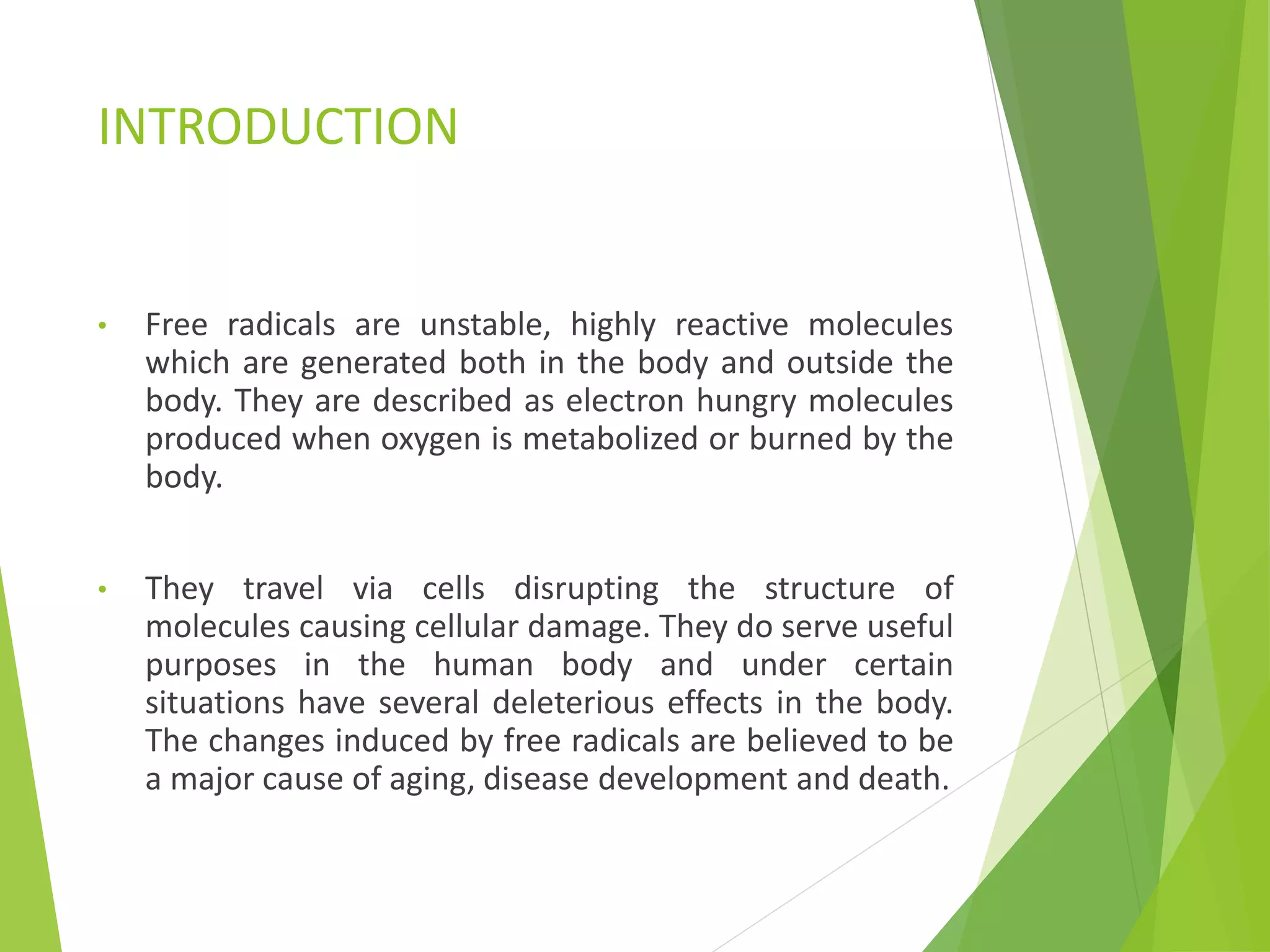 Generation and role of free radicals 11 | PPTX