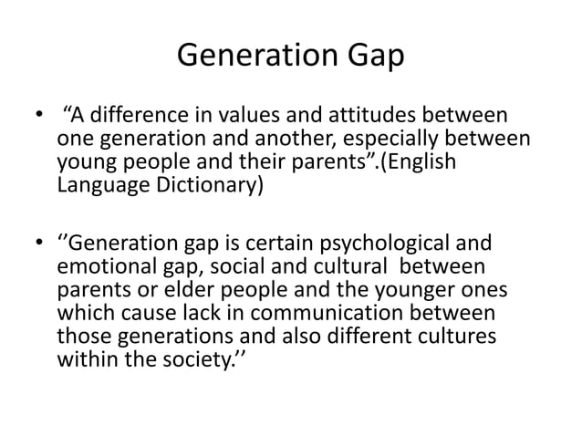 Generation gap Technology and youth | PPT